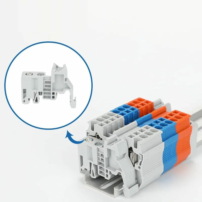 100 шт. E/UK E/UK2 Концевой зажим Монтаж на рейку NS 35 Din Фиксирующие клеммы Аксессуары для проводов Соединитель E UK/UK-2 Концевой кронштейн Стопор