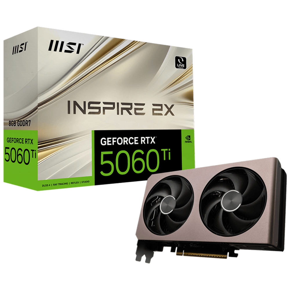 Видеокарта MSI RTX5060Ti INSPIRE 2X OC 8GB GDDR7 128bit 3xDP HDMI 2FAN RTL