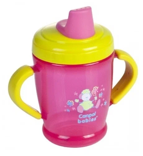Поильник обучающий с мягким носиком Canpol Babies 21/600, 260 мл розовый
