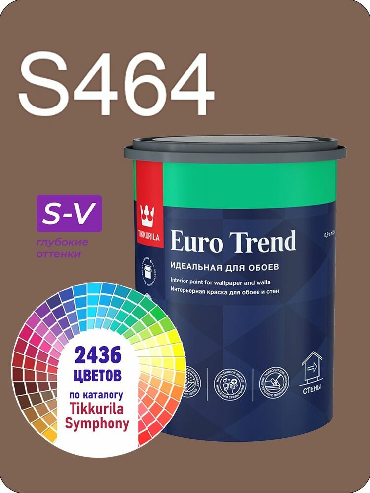 Краска для обоев Tikkurila Euro Trend 0,9л. глубокие оттенки S464