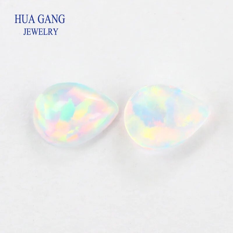 Лабораторный опал, кабошон, грушевидная форма, бусины Excellent Heart 3x5mm 10pcs, 17B1