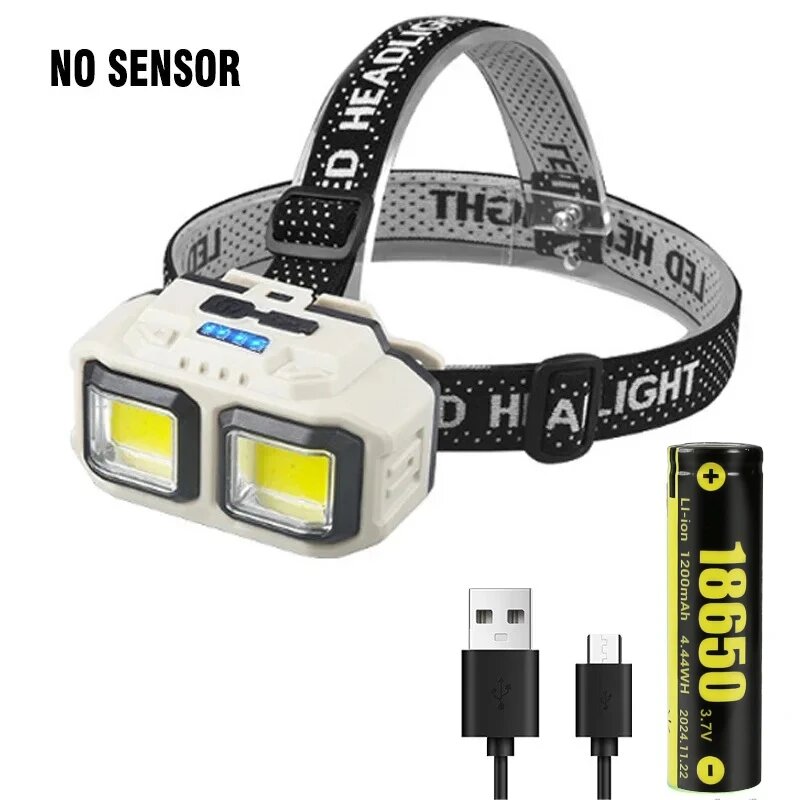 XIWANGFIRE Индукционный Налобный Фонарь COB 400-500 Люмен Красный No-Sensor- Battery