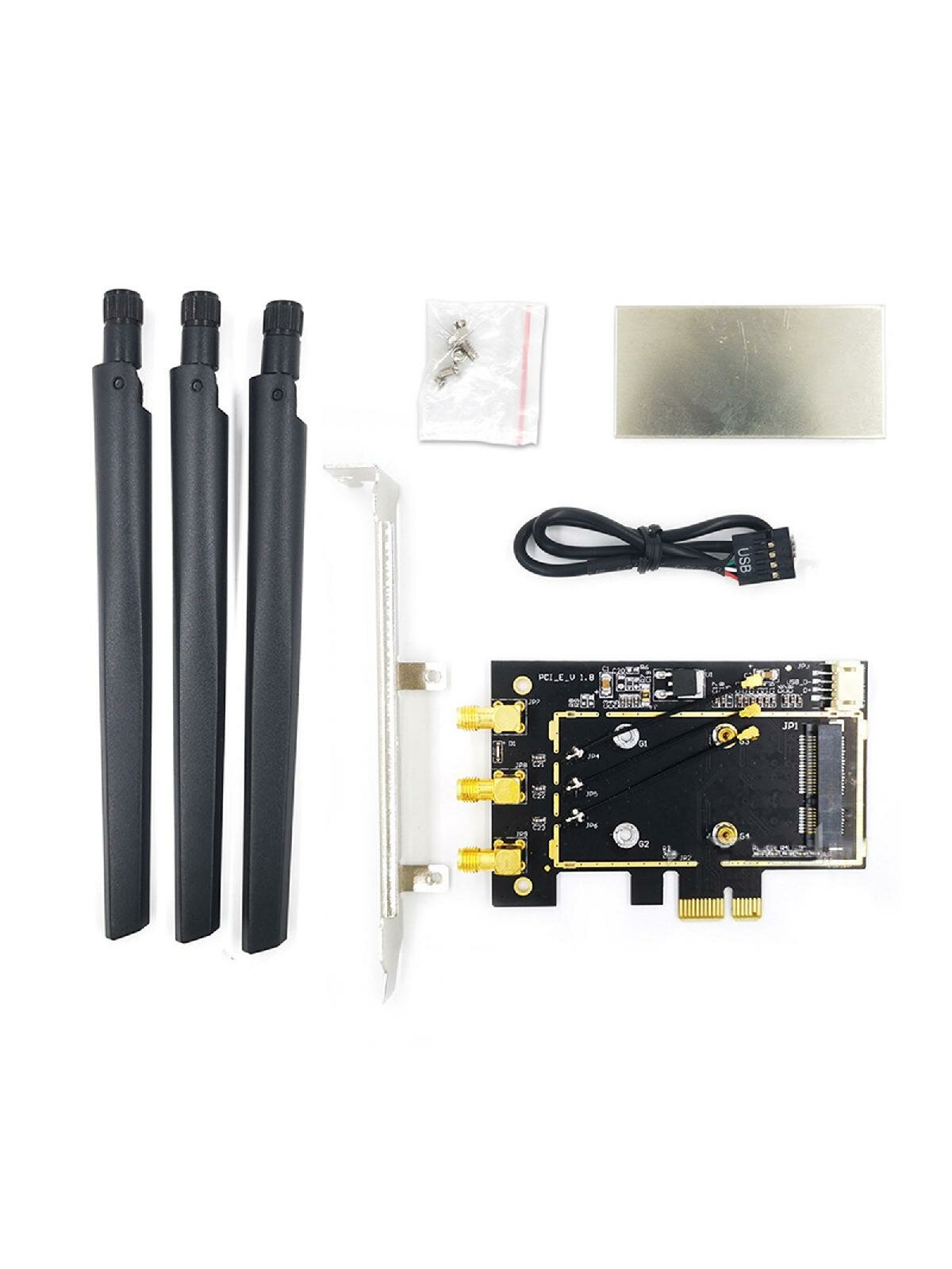 Wifi Adapter PCI-E 1X To Mini Pci-Express Wifi Raiser Wifi Wireless Card Adapter Support Bluetooth-compatible Mini Pcie