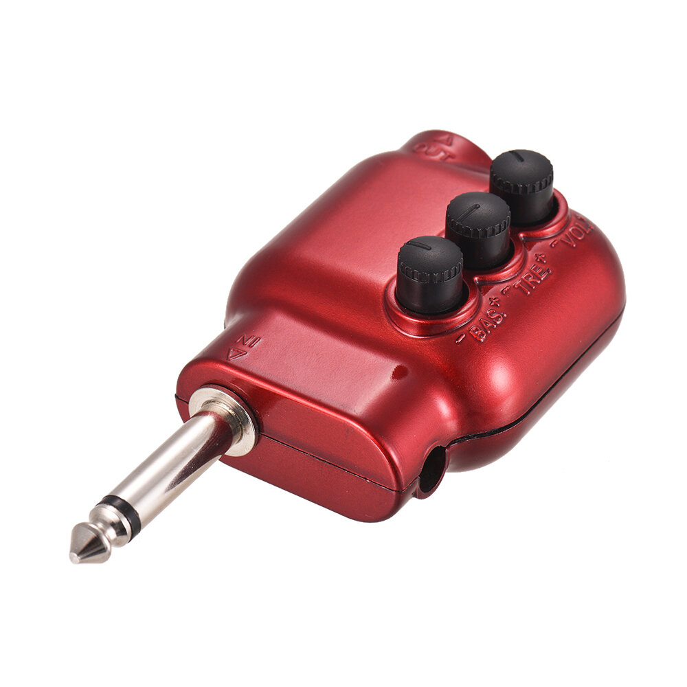 Mini Preamplifier Preamp 6.35mm Plug with Bass Treble EQ Volume Control for Acoustic Guitar