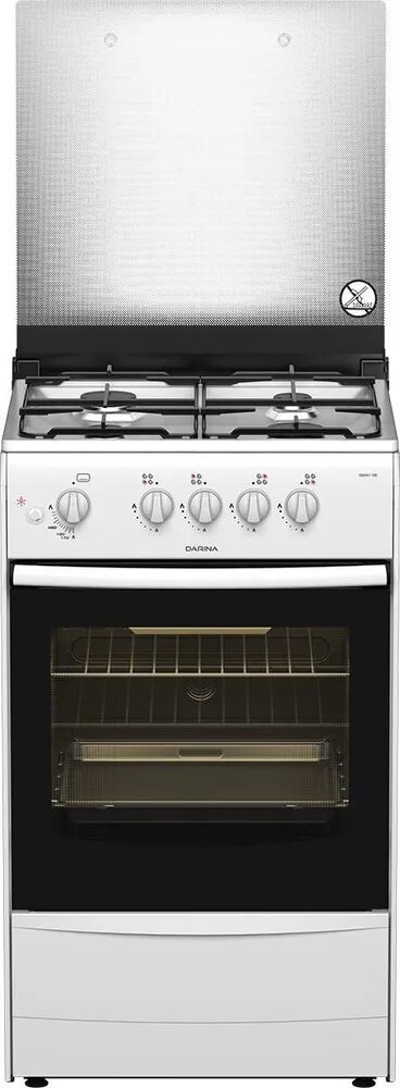 Плита газовая DARINA 1B GM441 105 W газовая, 4 конфорки, белая