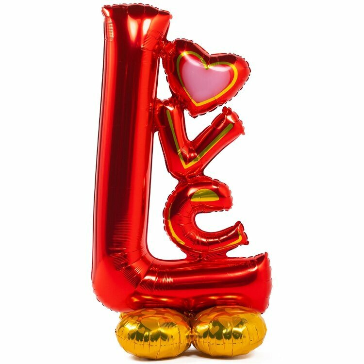 Воздушный шарик Anagram фигура, Love, красный, фольгированный