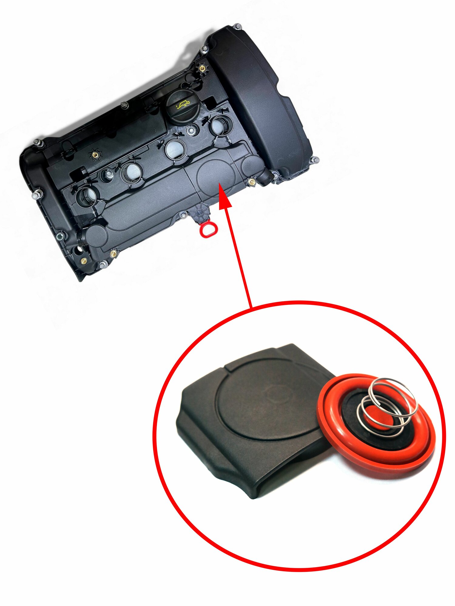 Ремкомплект клапанной крышки PCV Peugeot/Citroen 9812071480, 9805712480 (EP6DTS, EP6DT, EP6CDT)