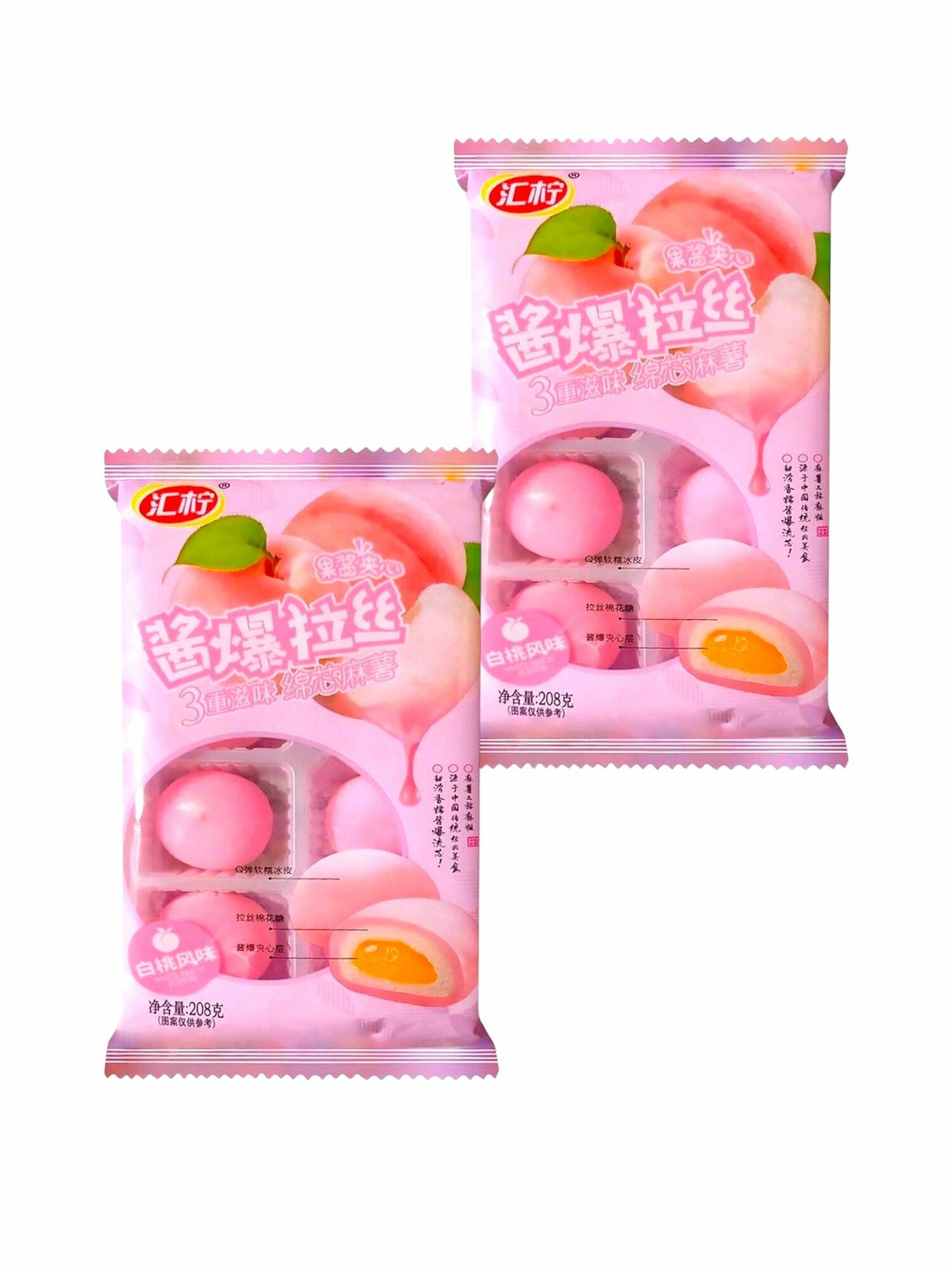 Моти рисовое пирожное со вкусом персика 2 шт по 208 гр