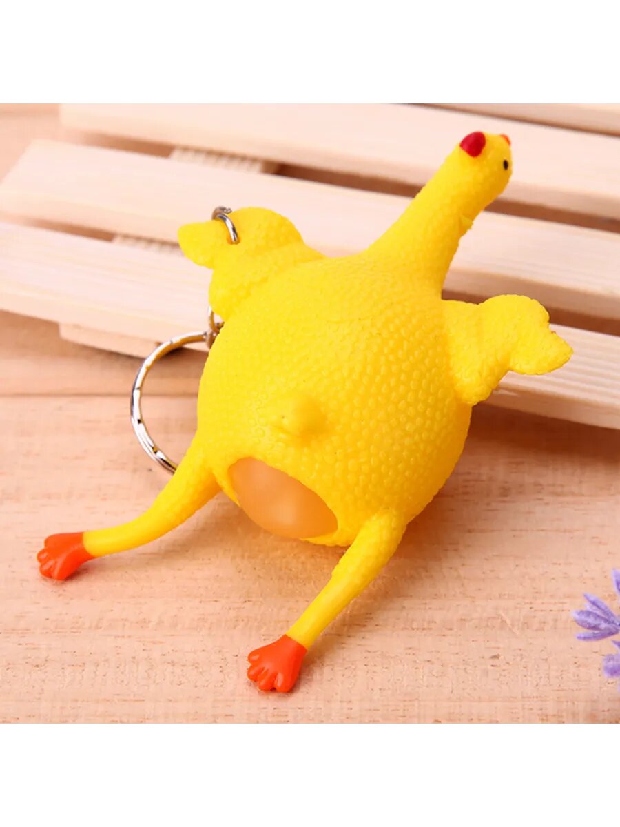 ПВХ брелок цыпленок для ключей, антистресс, Party пропсы
