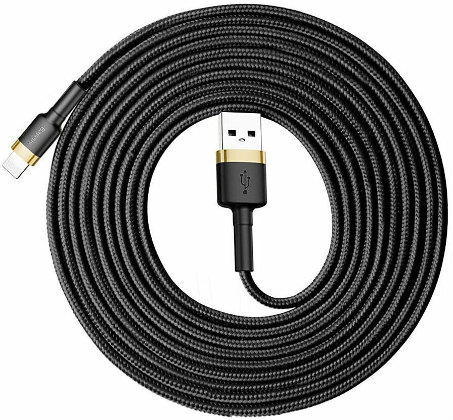 Кабель USB - Lightning Baseus Cafule 3m Gold+Black (CALKLF-RV1)