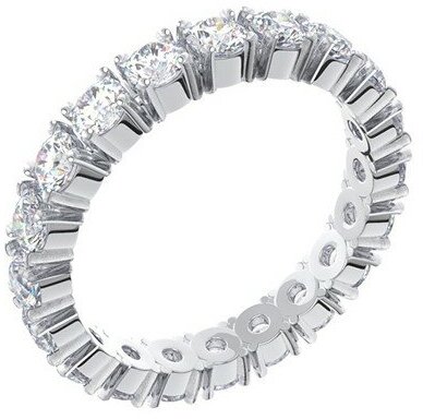 Кольцо дорожка, серебро, 925 проба, родирование, фианит