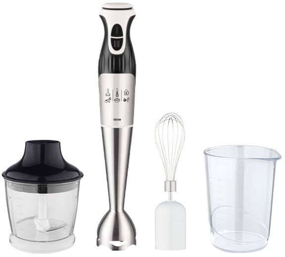 Блендер BlackTON Bt HB1234SS черно-белый 1200Вт