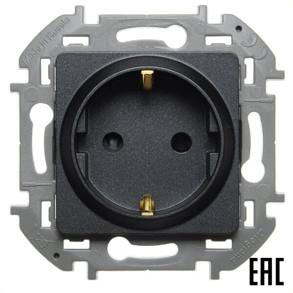 Механизм Inspiria 673733 розетки "евро" со шторками с/п антрацит Legrand (2 шт. в комплекте)