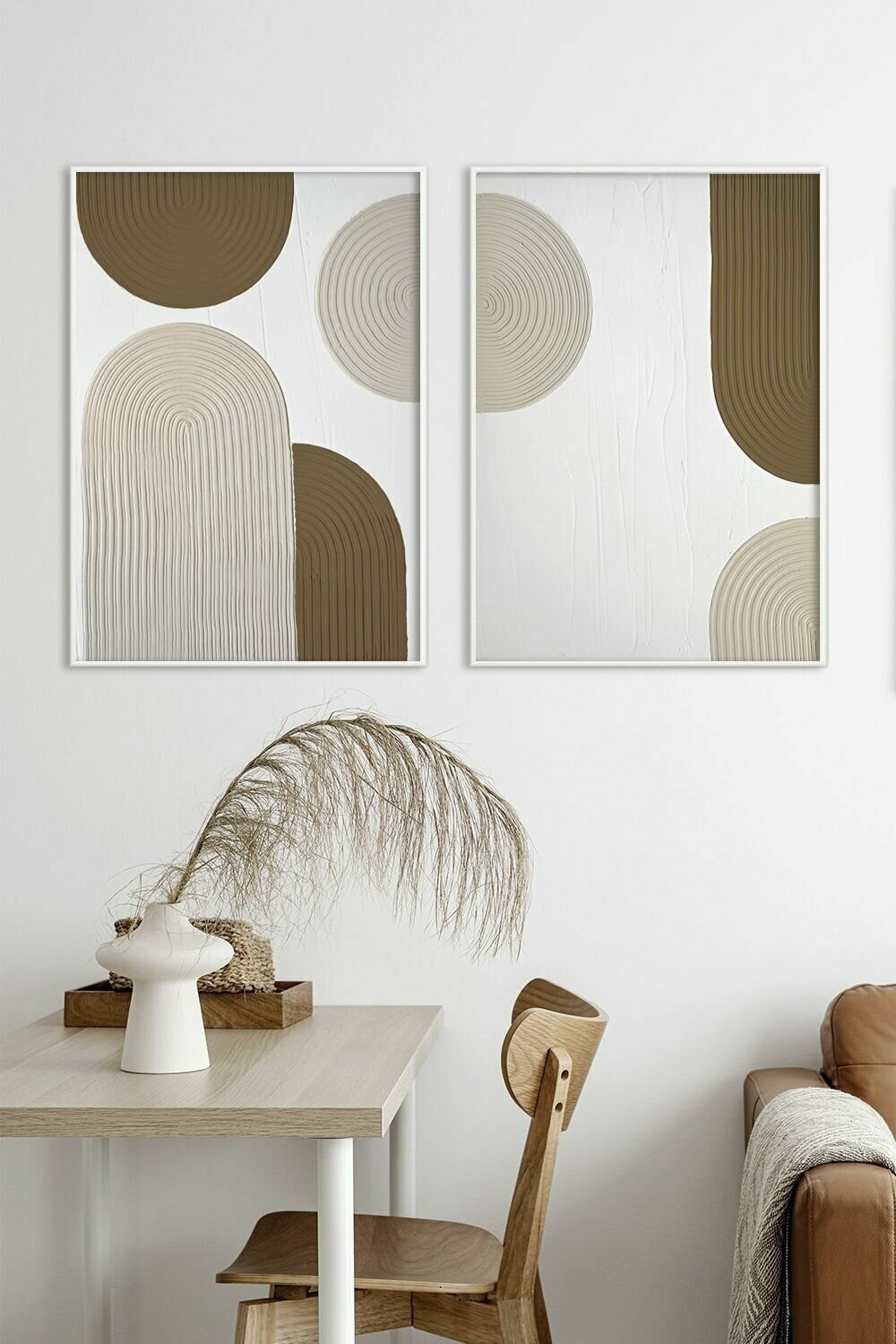 Картины на стену для интерьера ручной работы DECORMARKT Пара №2, в рамках, 50х70 см