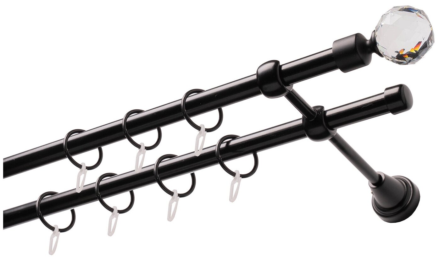 Карниз для штор 1,8 метра AICITY16 бриллиант 22 черный матовый