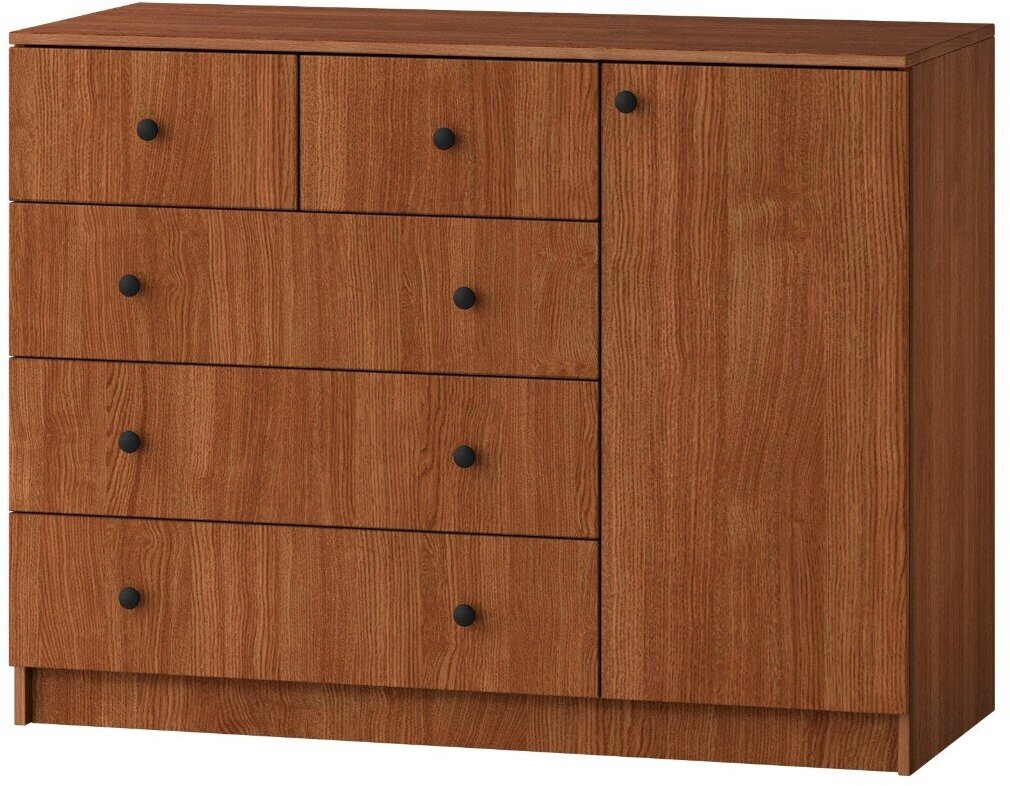 Комод для одежды Бард 5.2, Легкомаркет, ЛДСП, цвет орех экко, 100х89х40, 5 ящиков/дверь