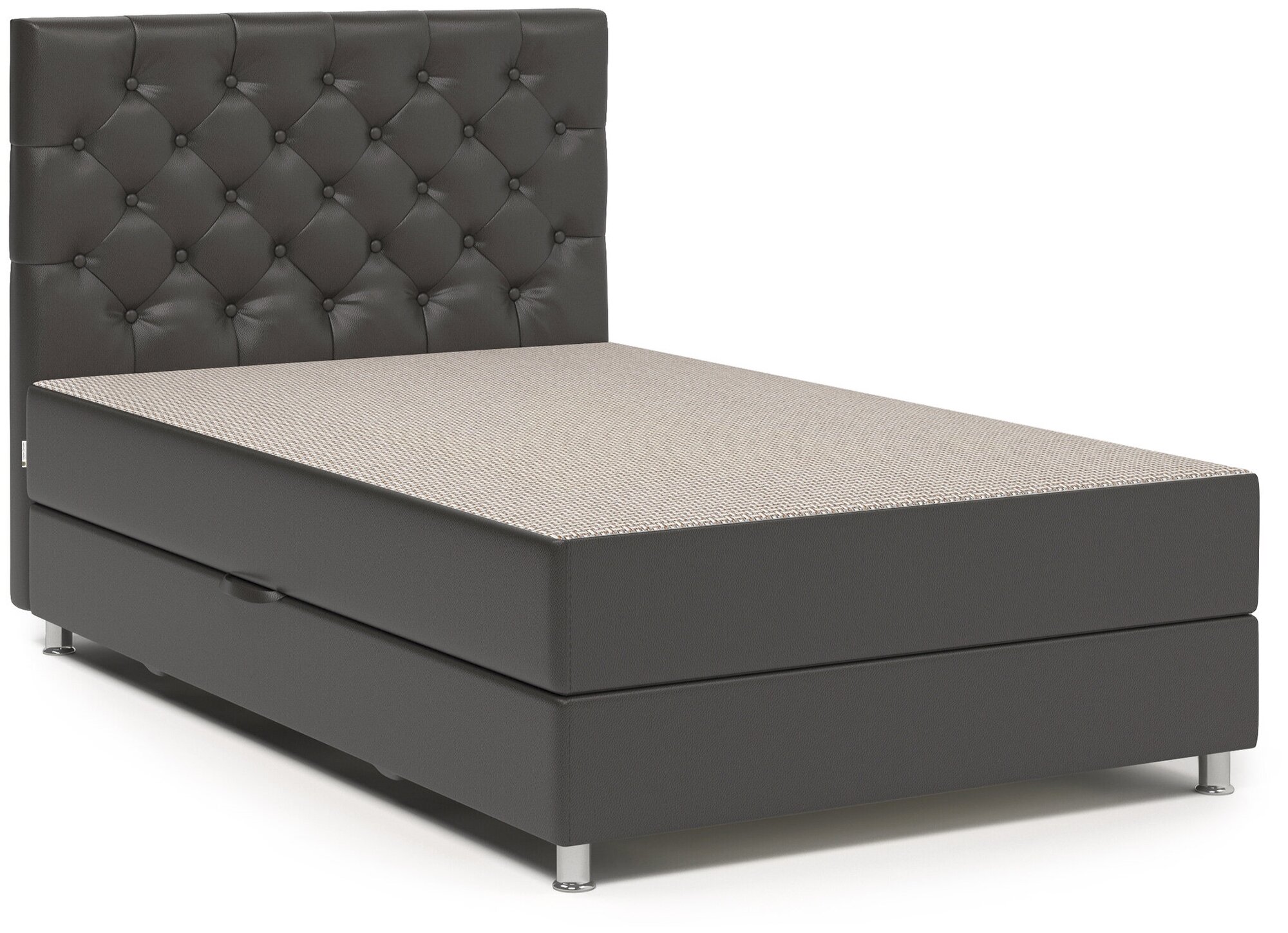 Кровать двуспальная Шармэль 160х198 см, Корфу беж и экокожа шоколад