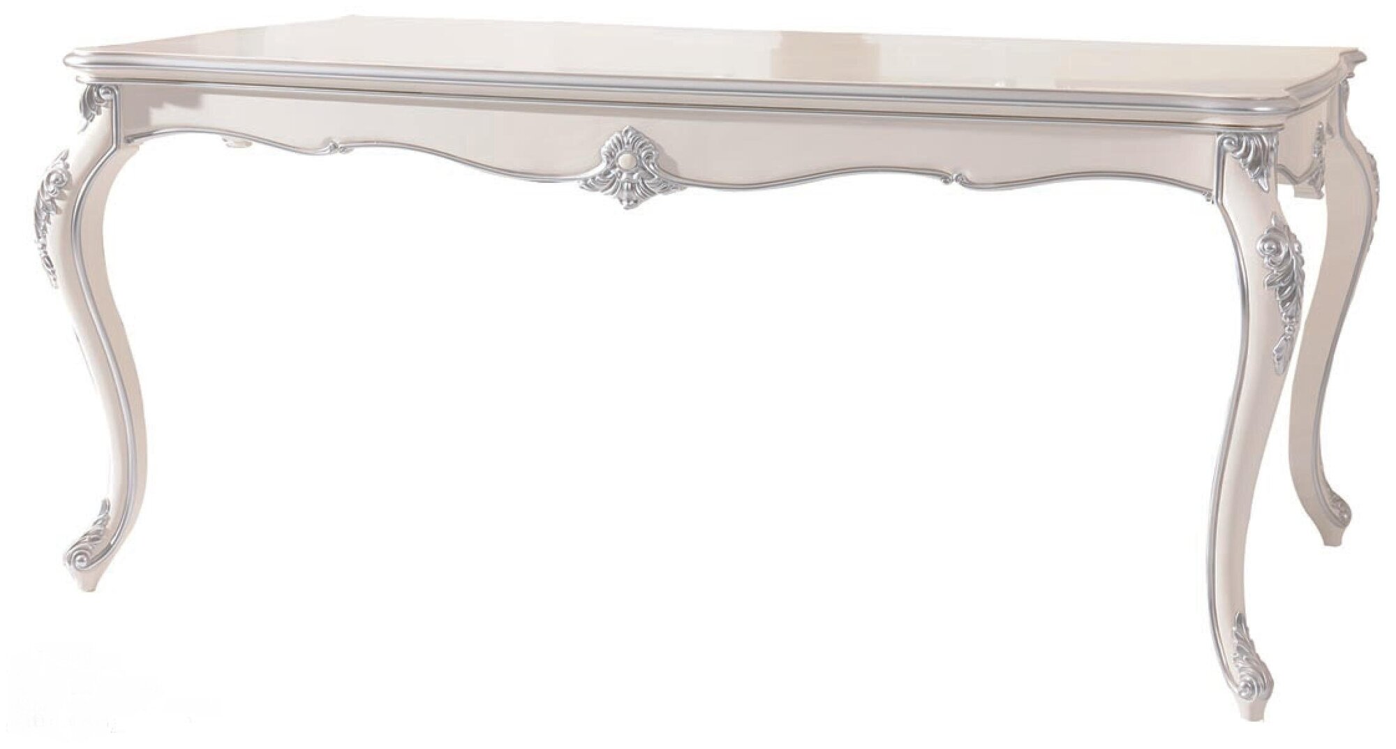 Стол обеденный прямоугольный, классический, белый