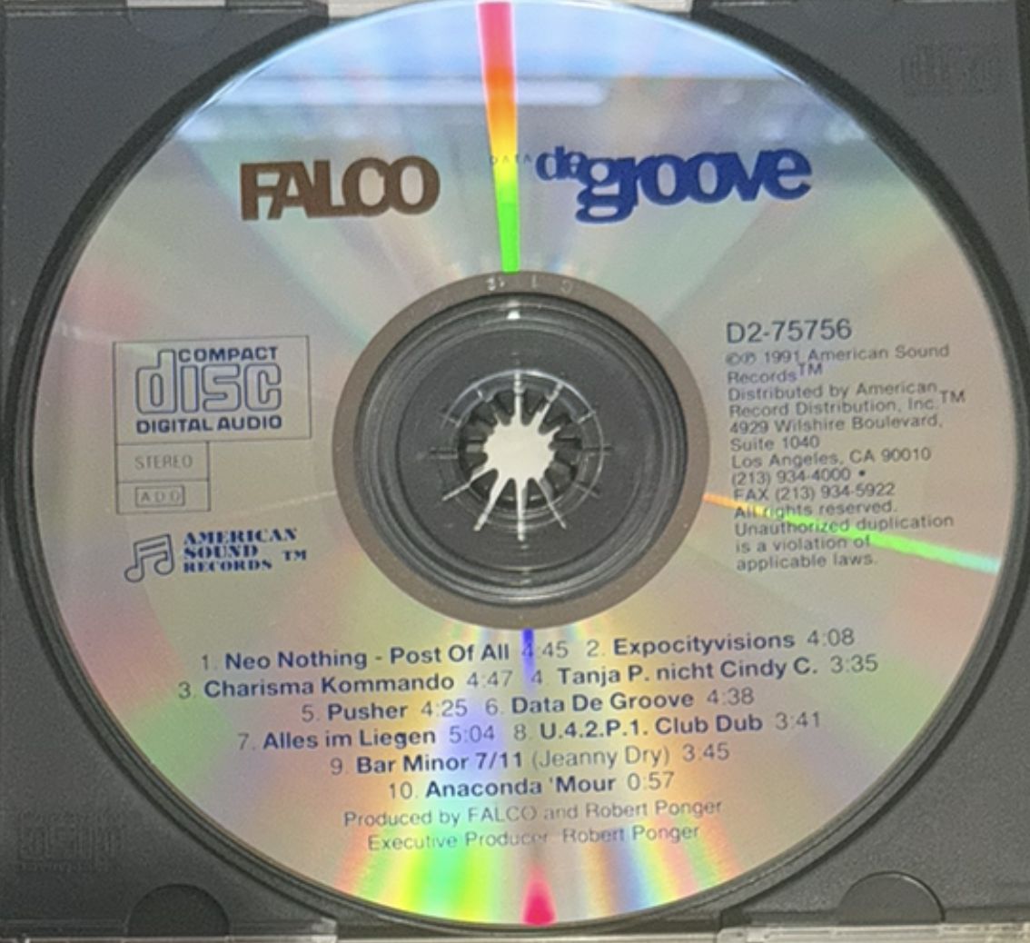 CD диск - Falco Data De Groove US 1991 mint mint- — фото 1