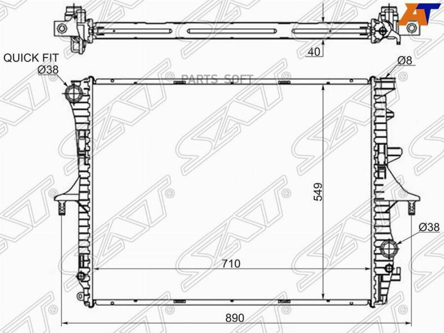 Радиатор Audi Q7 05-15 / Volkswagen Touareg 02-10 SAT AD0007 | цена за 1 шт