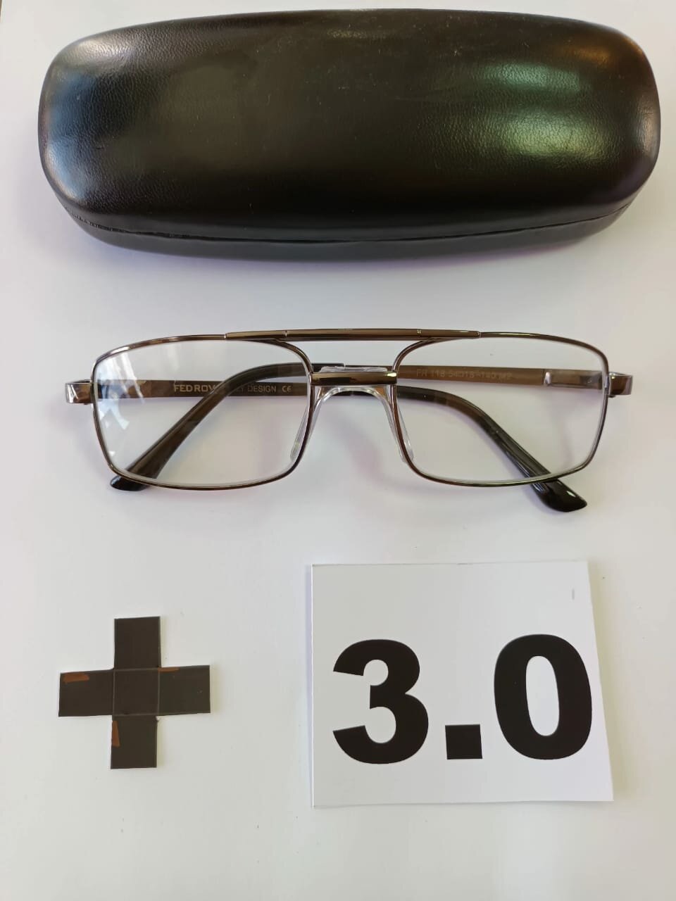 Очки с диоптриями +3.0Dpp 64-66mm. Корректирующие. Мужские. Линзы стекло бесцветные. Оправа металлическая серого цвета