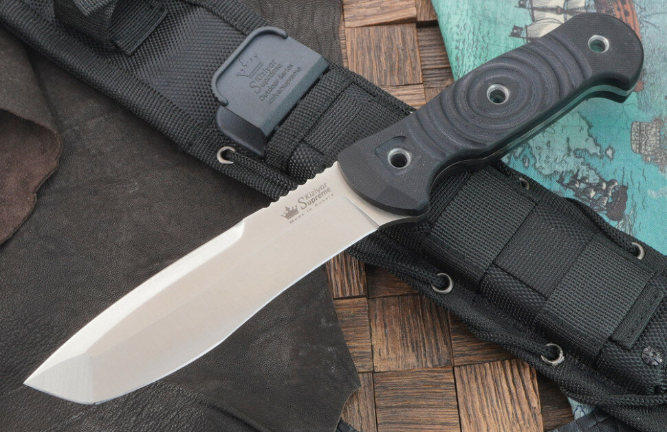 Аутдорный нож Kizlyar Supreme Vendetta, рукоять G-10, сталь Aus-8, стоунвош