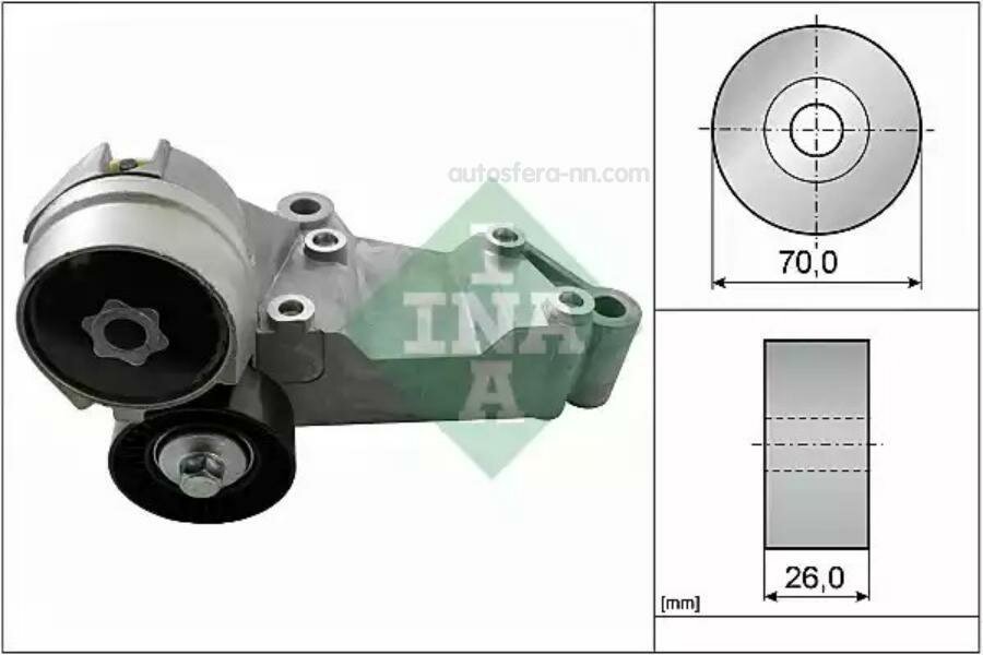 INA 534014610 534 0146 10_Натяжитель ремня Ford Focus, Tourneo, Transit Connect 1.8 Di, TDCI 10.98-11.04