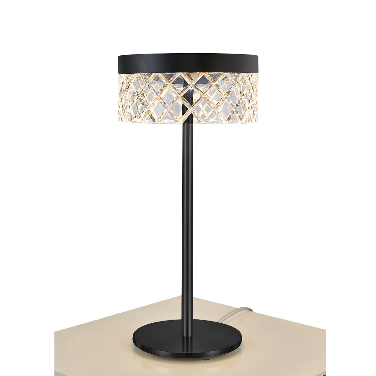 Настольная лампа Delight Collection Diamond cut MT21020075-1A matt black, Прозрачный/Черный, LED, 1 x 6 Вт.
