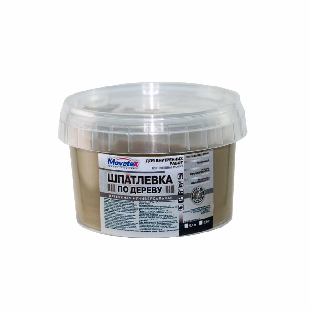 Movatex Шпатлевка по дереву орех светлый 0,8кг Т16170