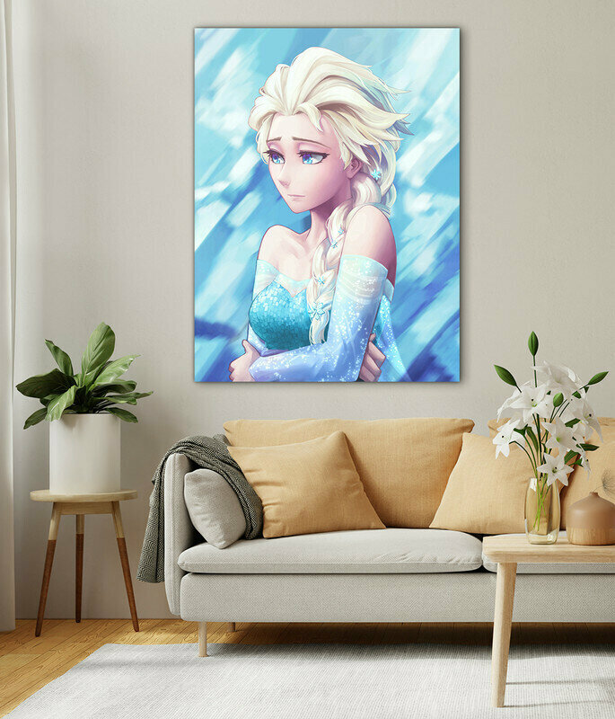 Интерьерная картина на холсте "Эльза - Холодное сердце арт" размер 22x30 см