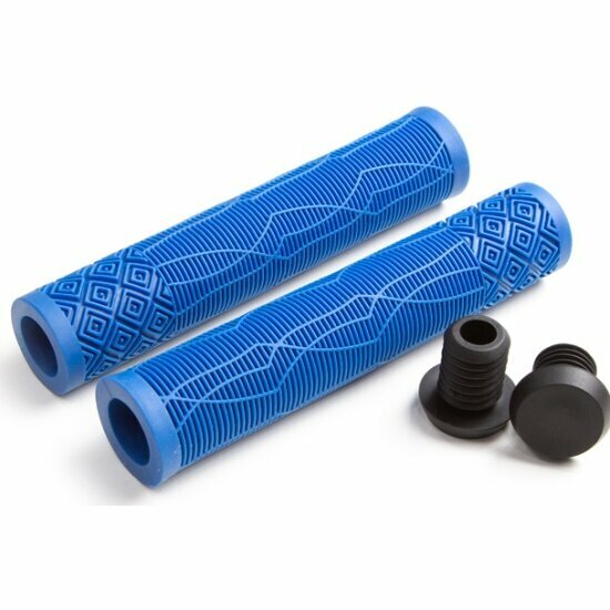 Ручки Clarks . С132 на руль 3-483 резиновые 168мм, пластик. заглушки синие