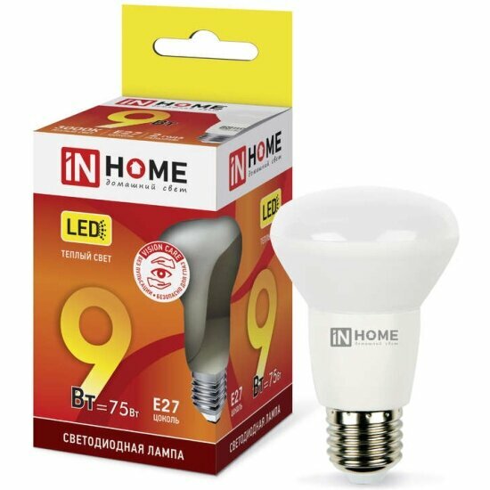 Светодиодная лампа IN Home LED-R63-VC 9Вт 230В E27 3000К 810лм 4690612024301