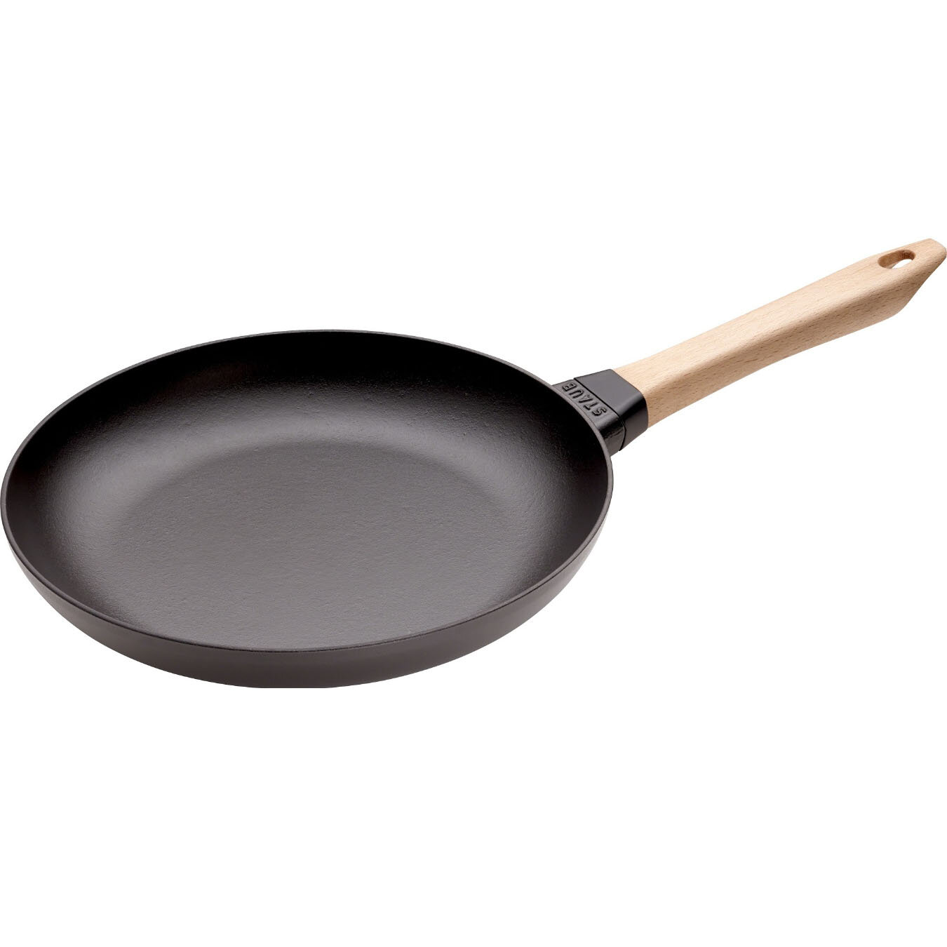 Сковорода чугунная Staub круглая, 26 см, с деревянной ручкой, черная