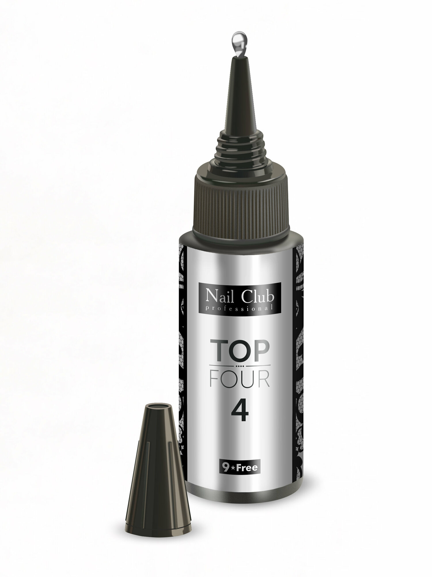 Nail Club professional Топовое покрытие для ногтей / топ для гель-лака / финиш для ногтей TOP FOUR 4, 30 мл/ 1шт.