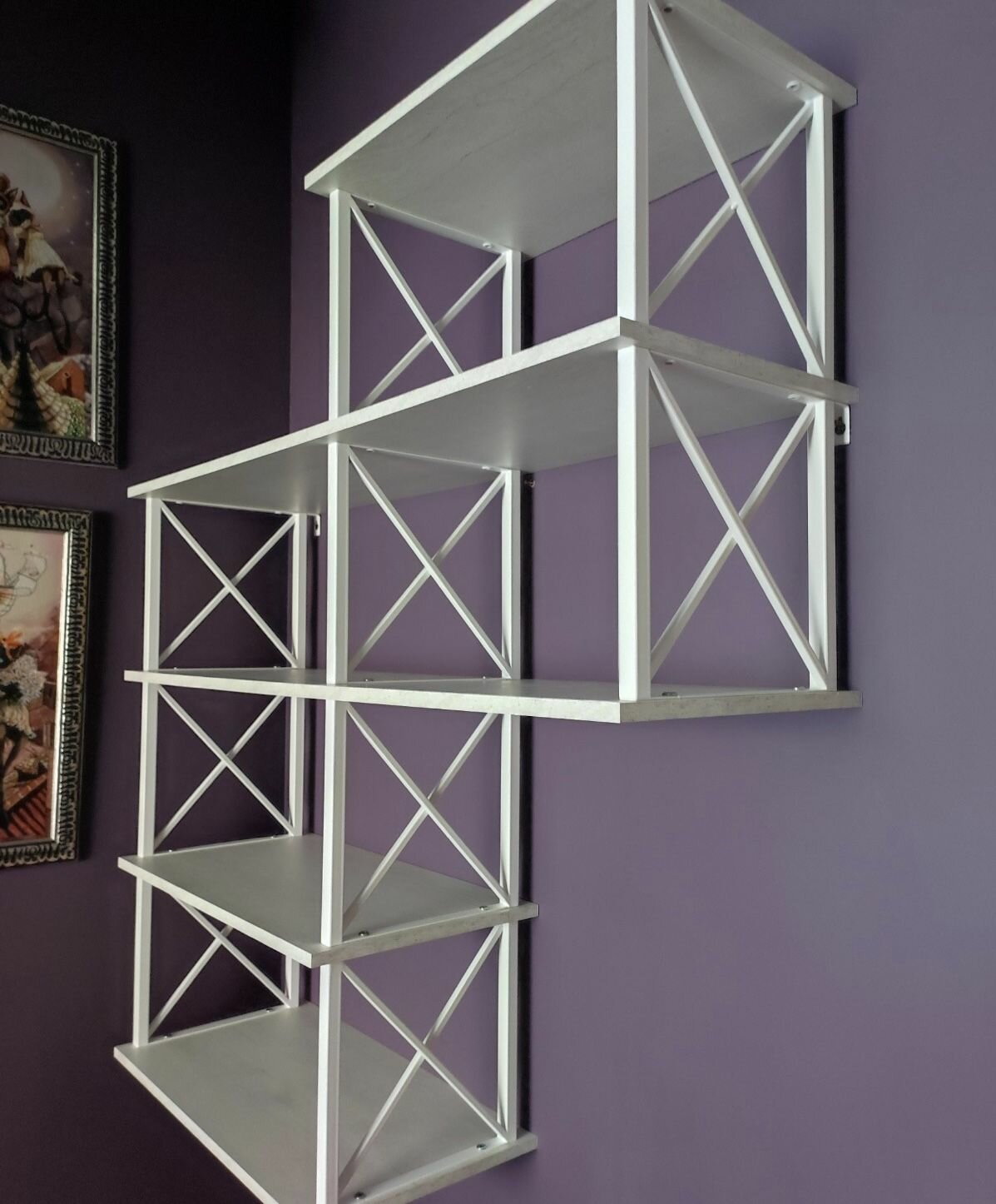 Полка настенная навесная Даллас10.0 полка для книг деревянная полка белая стеллаж настенный