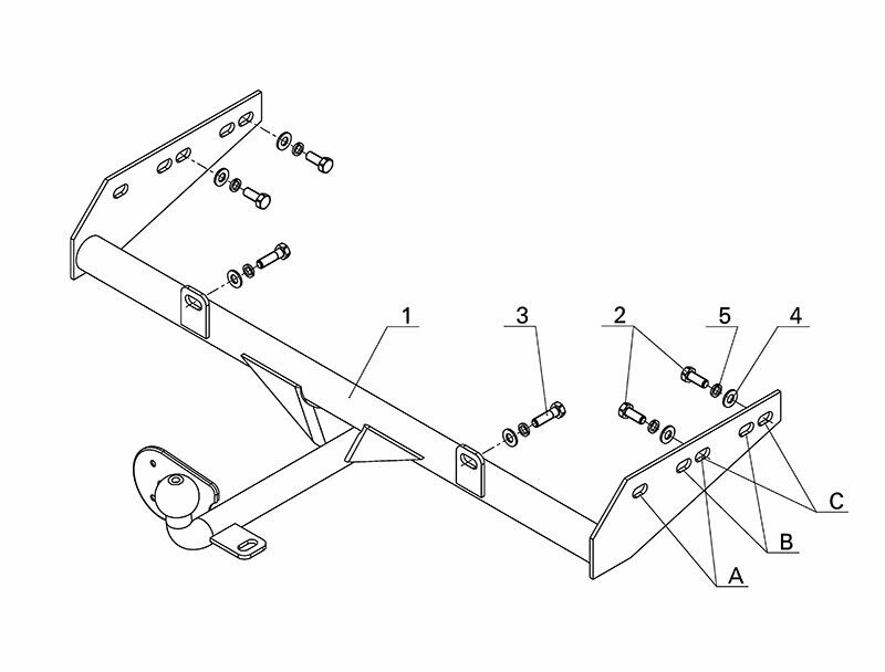Фаркоп на ВАЗ 2117,2118,2190 (без электрики, паспорт/сертификат в комплекте) Автос. VAZ-61