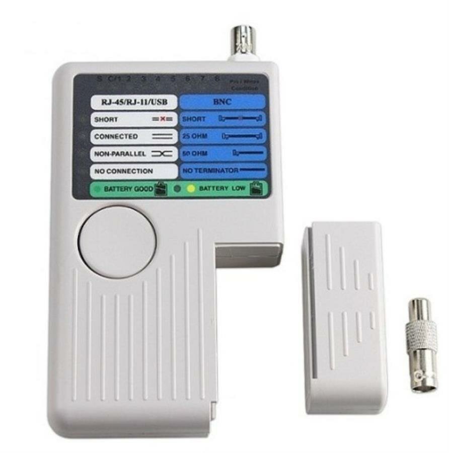 HT-2468B Универсальный кабельный тестер RJ45, RJ11, RJ12, USB, BNC