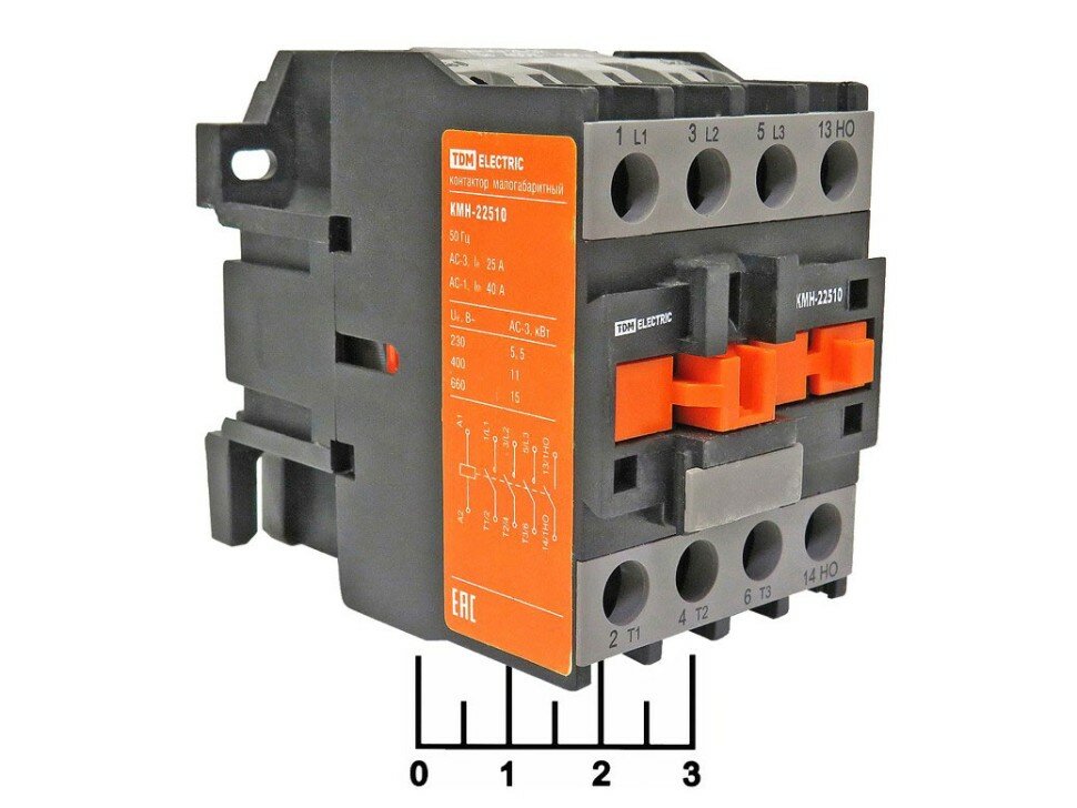 Контактор (пускатель) 400V 25A КМН-22510 TDM (дополнительные контакты NO)