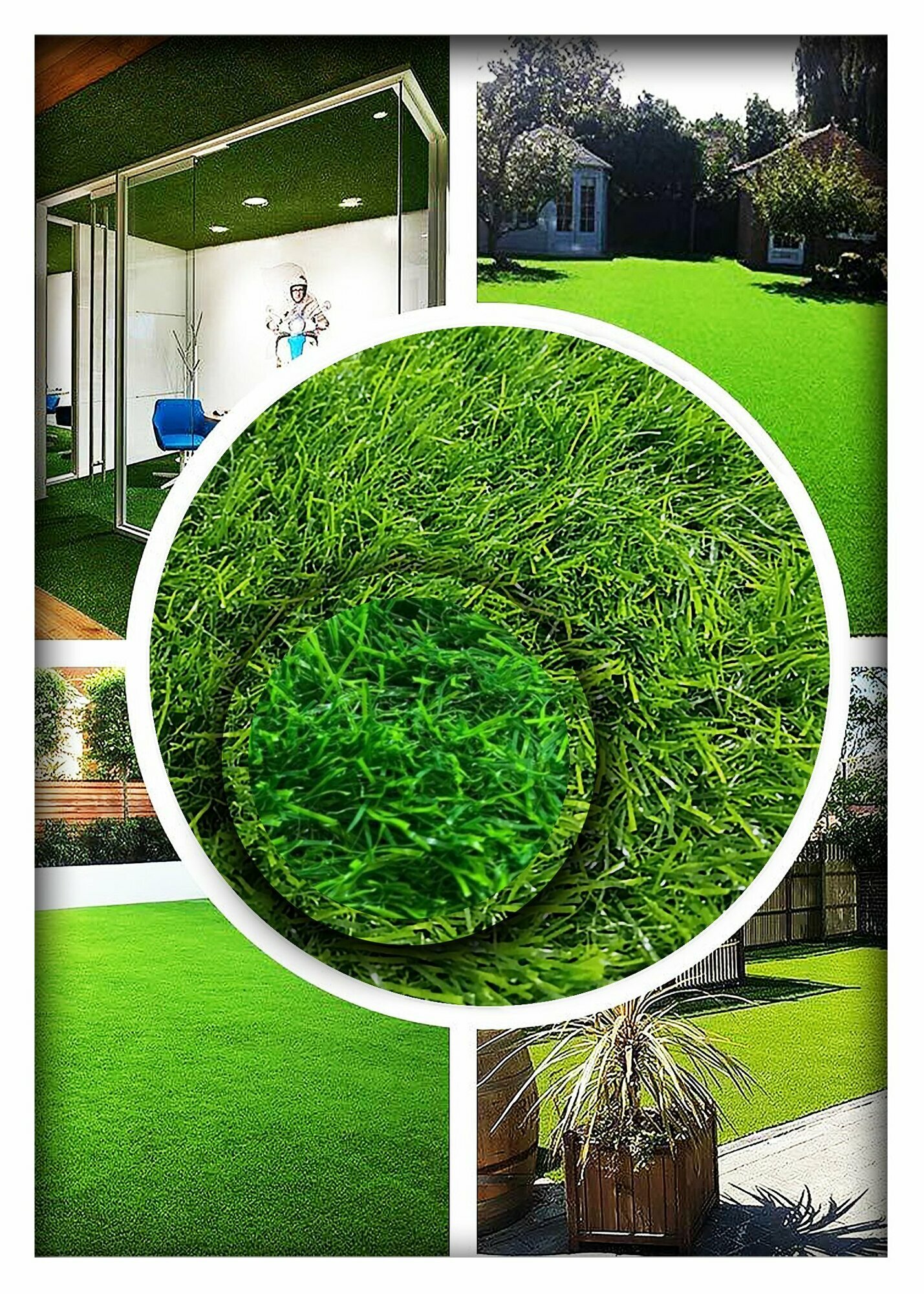 Газон искусственный 2 на 1,5 (высота ворса 34мм) с имитация настоящего газона