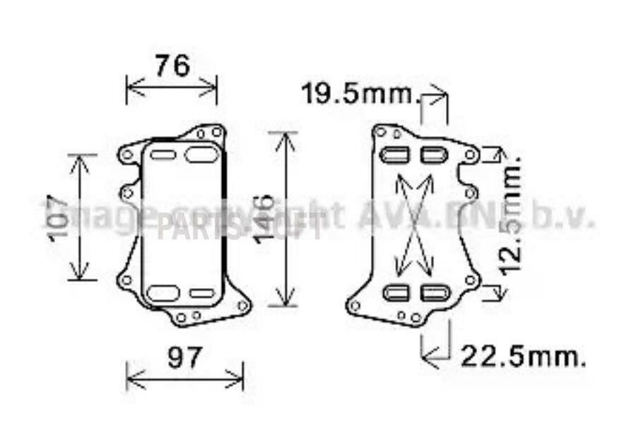 Радиатор масляный BMW X3 xDrive 2.0d 09/10- Ava арт. BW3553