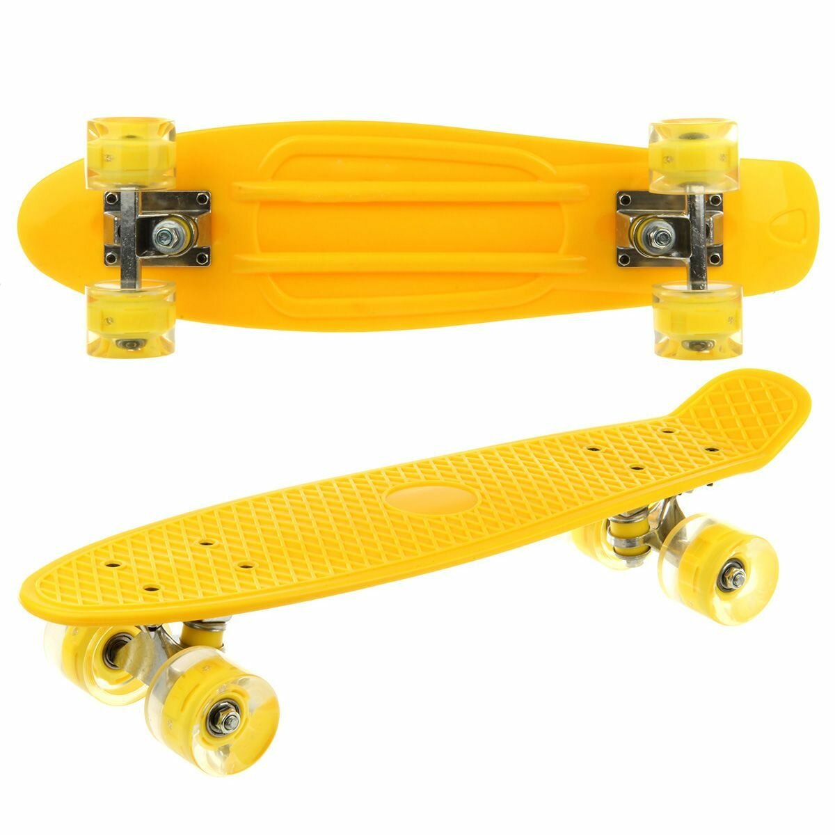 Скейтборд 55*15 см, светящиеся PU колеса, Veld Co / Пенни борд / Пластиковая доска для катания, 130428