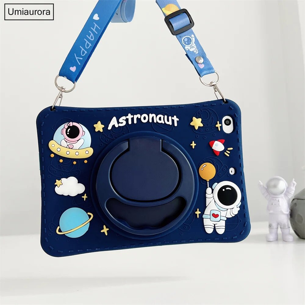 Детский силиконовый чехол Umiaurora для iPad IPad 7 8 9th (10.2), 360 Astronaut