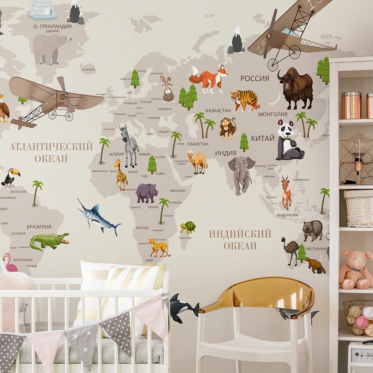 Фотообои Z-039 Бежевая карта (Рус) 300х270 DIVINO