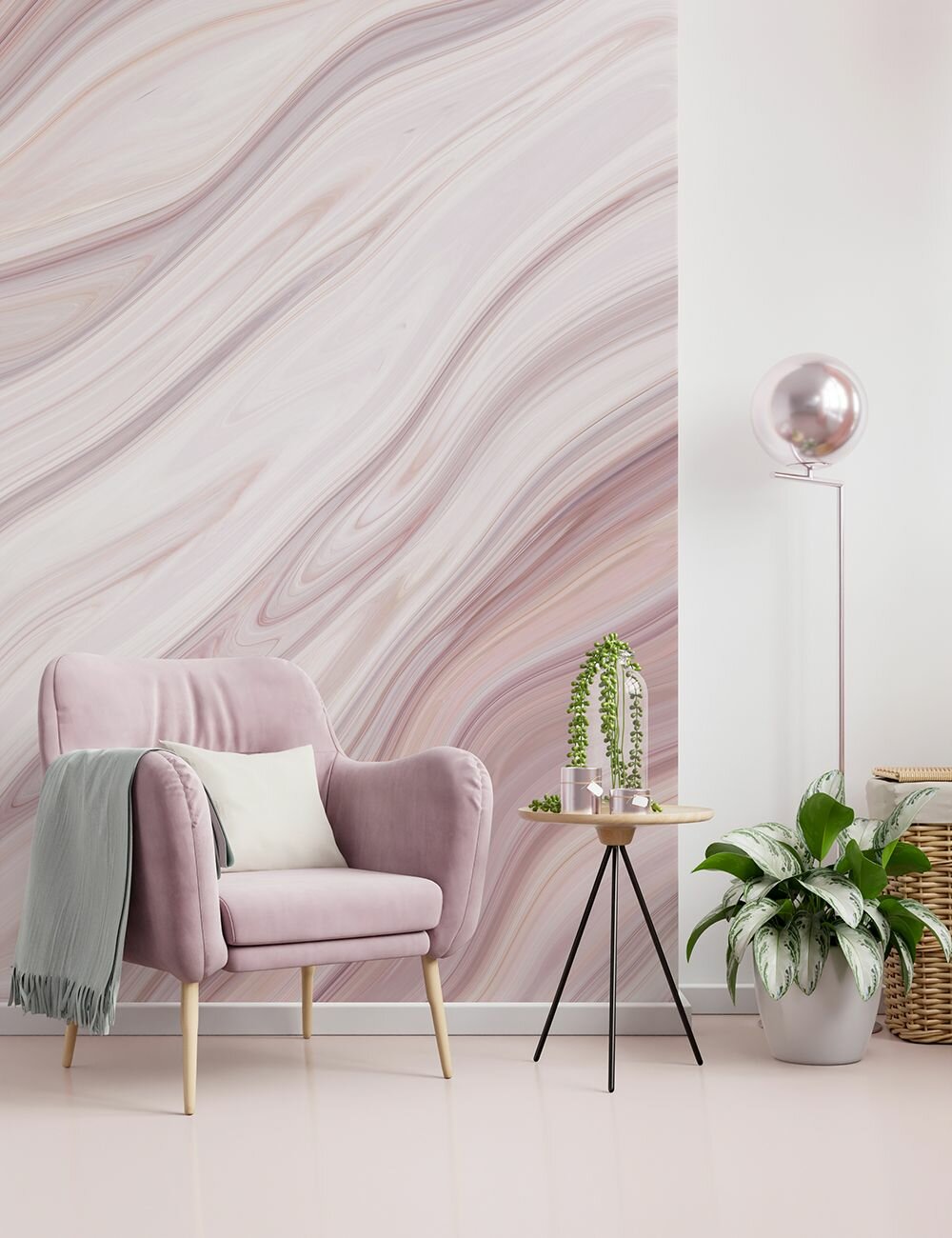 Фотообои/ F-375 Розовый мрамор узор 300х270-1Divino