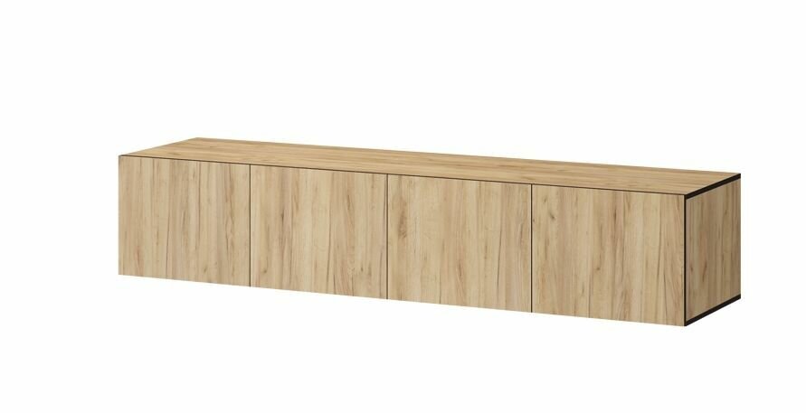 Антресоль Бастион 200 дуб крафт 2000х400х520 мм, крепление к стене