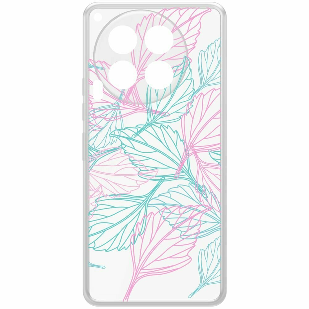 Чехол-накладка Krutoff Clear Case Листья паттерн для TECNO Camon 30 5G