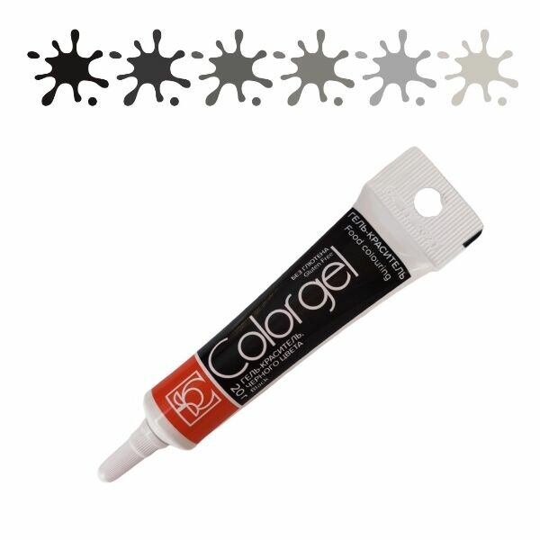 Краситель пищевой гелевый Modecor Colorgel, чёрный 20гр, Италия