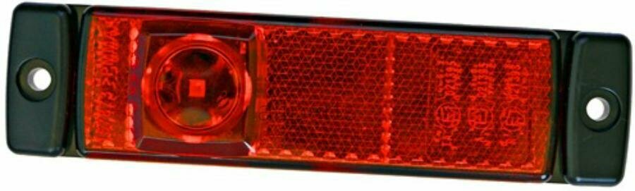 BEHR-HELLA 2TM008645951 фонарь габаритный ! красный LED 12/24V прямоуг. 130x45x13 с кабелем L=50см\Schmitz
