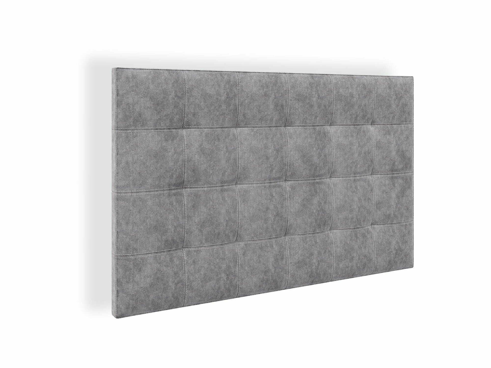 Изголовье для кровати стежка квадраты мягкое 100x100 велюр серый