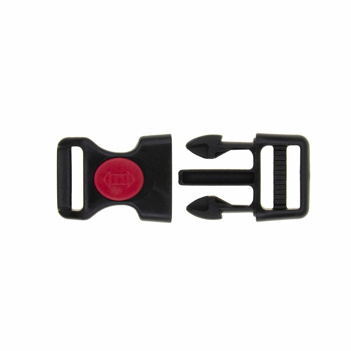 Пряжка пластиковая 20 мм с фиксатором и регулировкой, застёжка фастекс, для ремня, рюкзака, стропы, черная, 2350-34